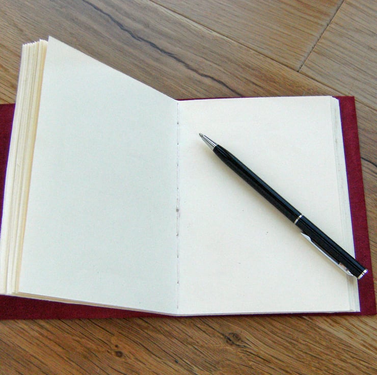 Red Leather Journal, Chapbook Notebook - Folksy