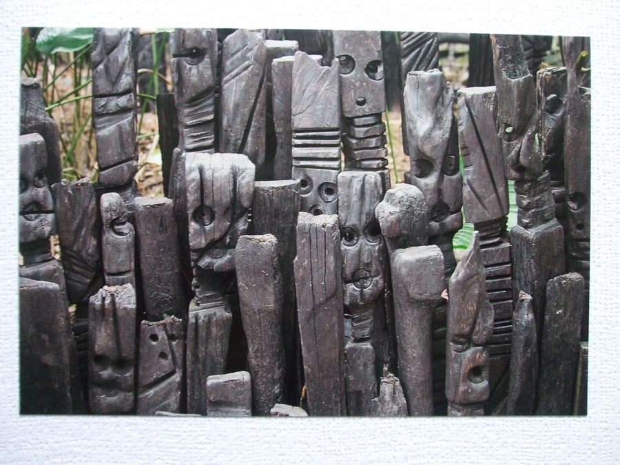 Photographic greetings card of charred totems a... - Folksy