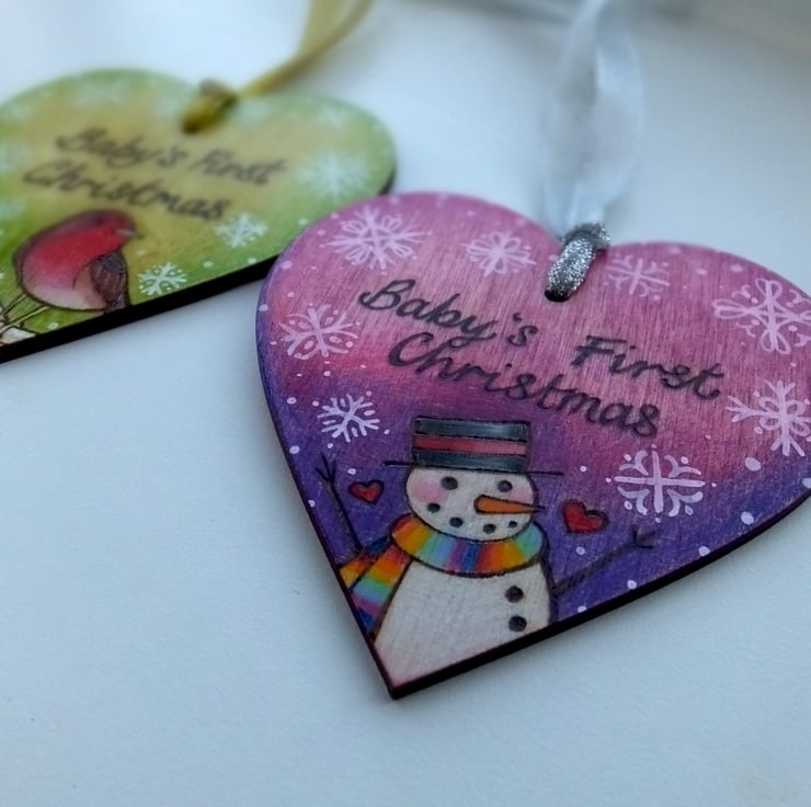 Personalised Baby's First Christmas Wooden Pyro... - Folksy