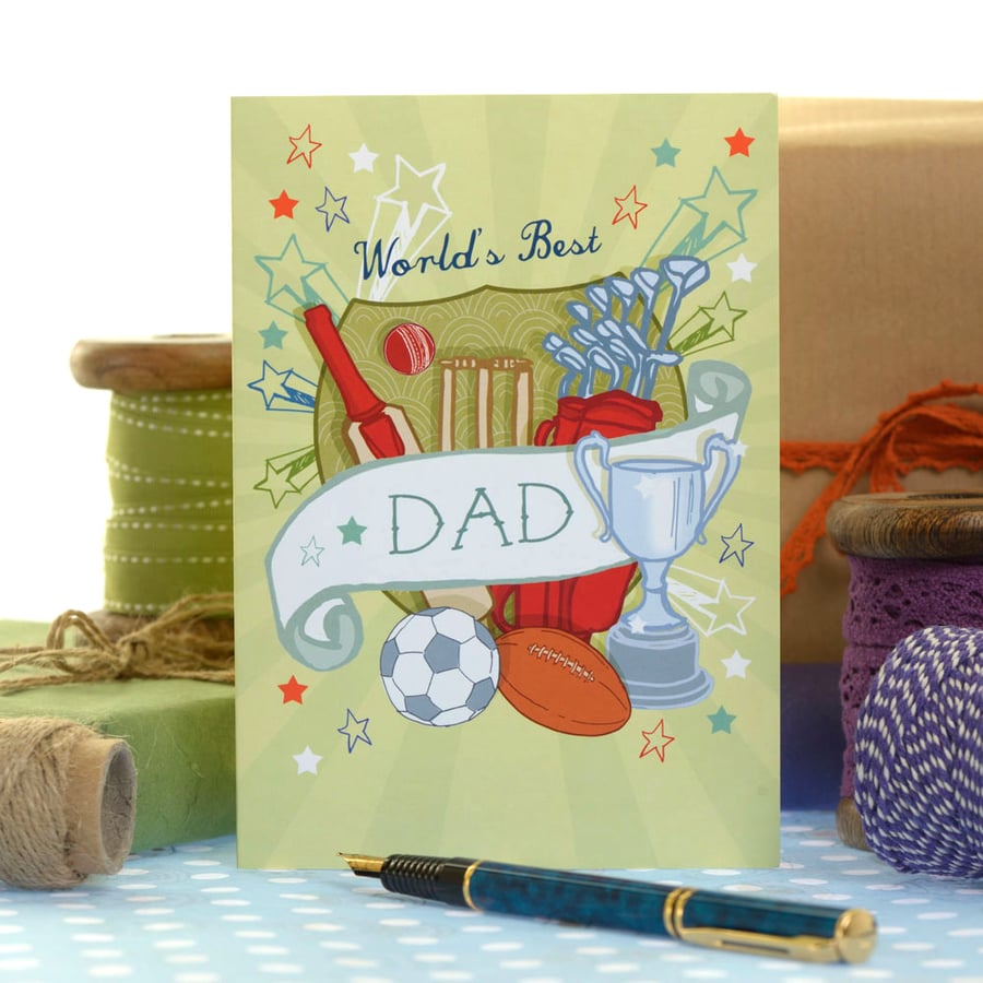 Best Dad in the World - Father's Day Card - Folksy