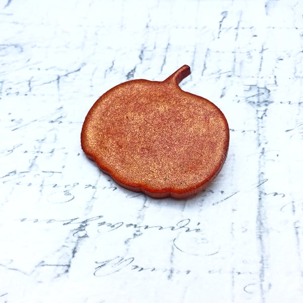 Autumn orange pumpkin wooden brooch - seconds S... - Folksy
