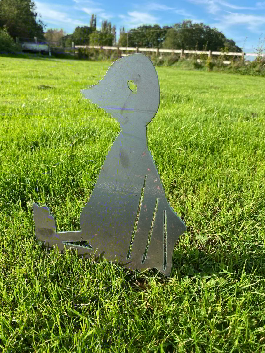Metal Sitting Goose Garden Silhouette - Folksy