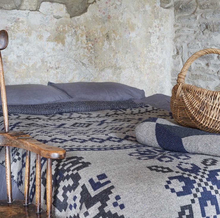 Contemporary Double Bed sized British Blanket k... - Folksy