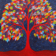 Tree Birthday Card, Rainbow Tree Card, Birthday... - Folksy