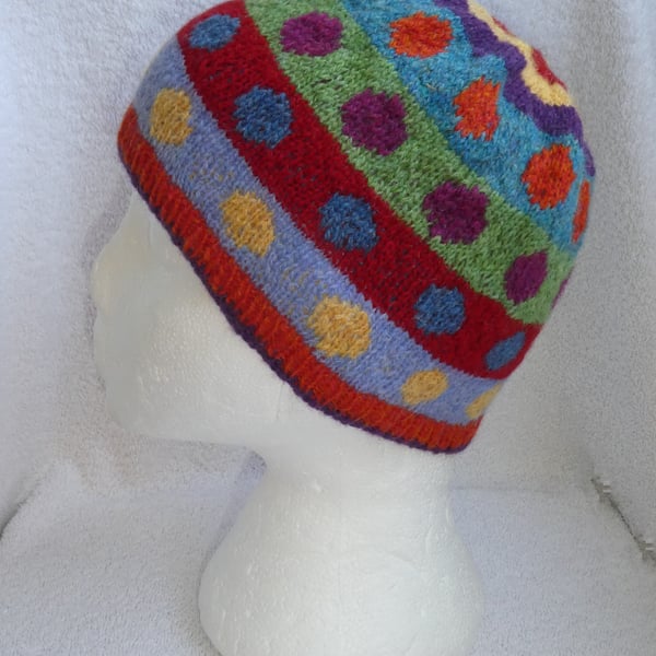 Circles Hat. Handknit Hat. Winter hat. 4ply Woo... - Folksy