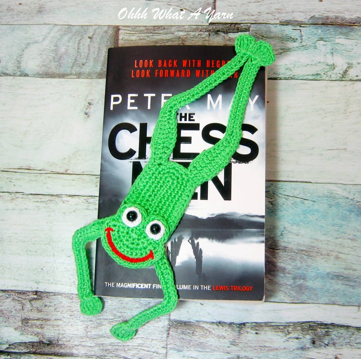 Crochet frog bookmark. Wide mouth frog. Frog gi... - Folksy