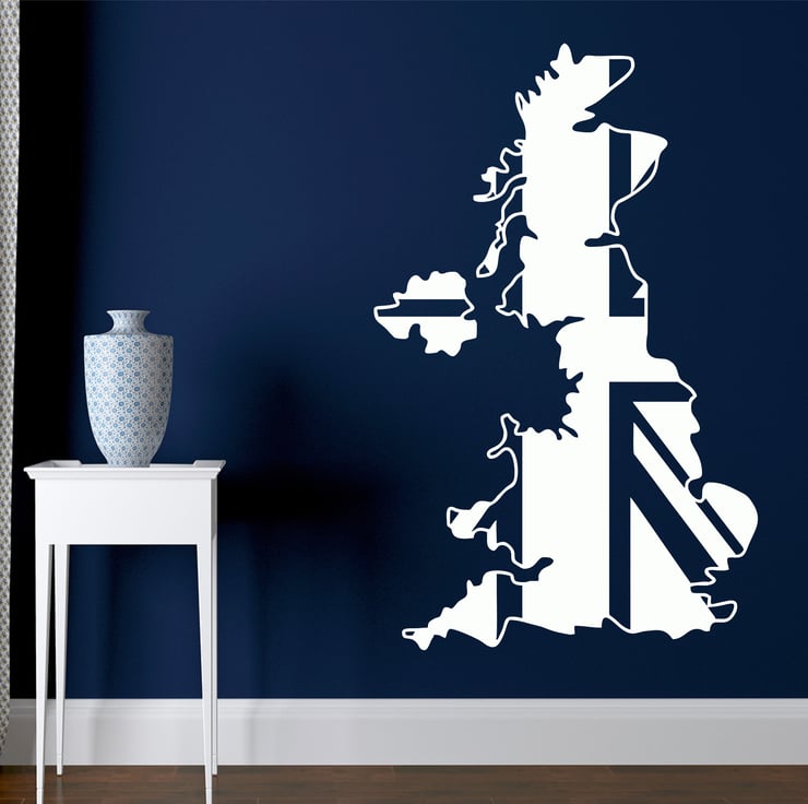 United Kingdom Map Union Jack Britain Decorativ... - Folksy