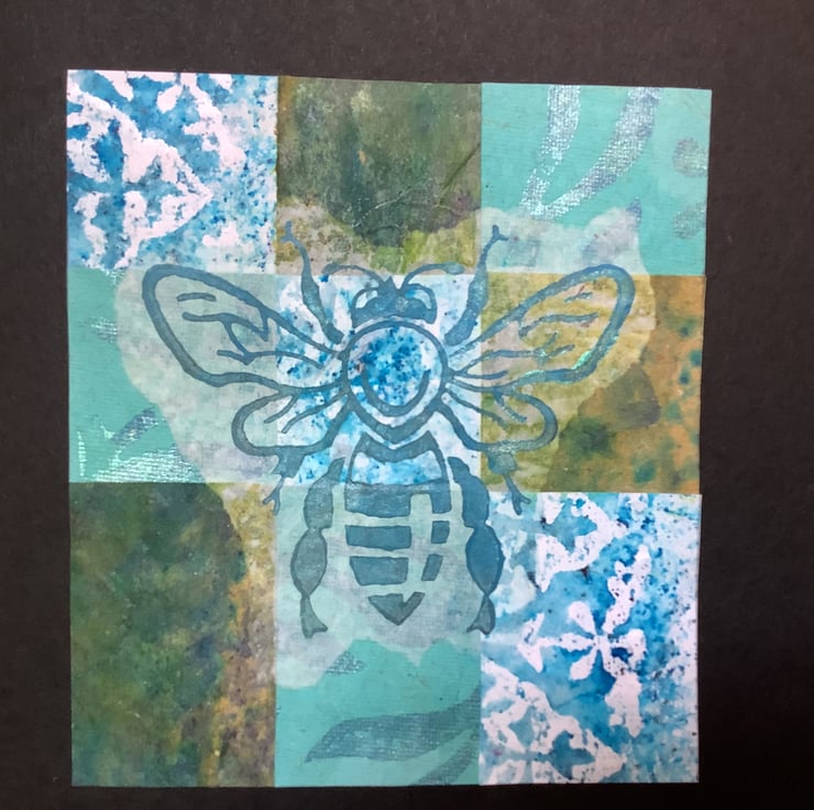 Handmade Indian block printed card left blank f... - Folksy