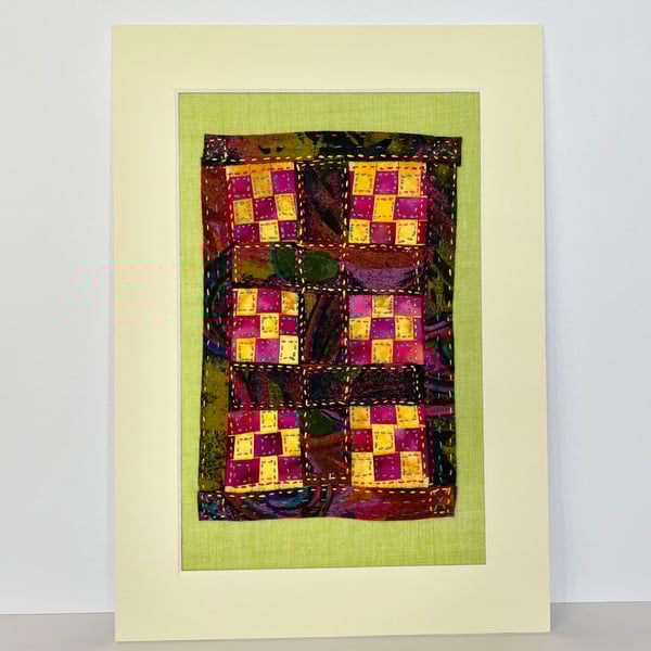 Textile art - ‘Patchwork Quilt No.3’ - Folksy