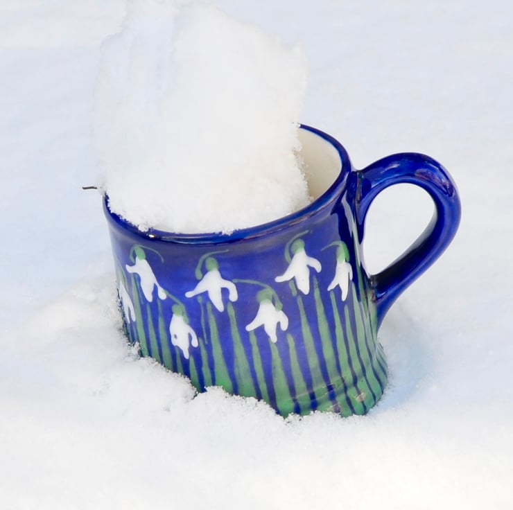 Snowdrop Country Mug - Hand Painted - Folksy