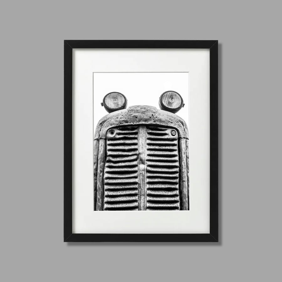 Black & White photograph of a rusty Massey ... - Folksy