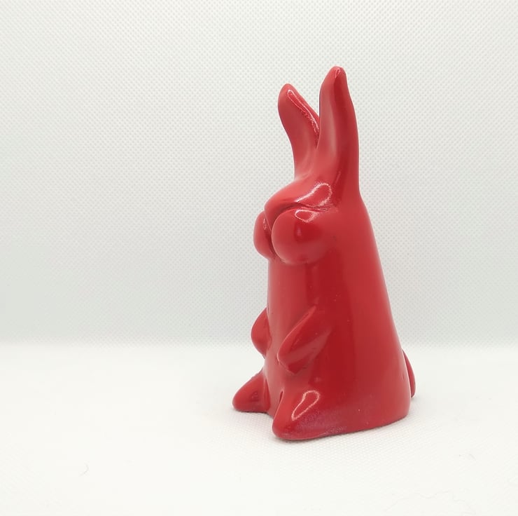 Red Rabbit - Original sculpture Polymer Clay - Folksy