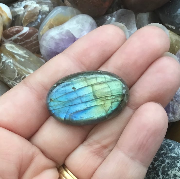 Stunning Oval Labradorite Cabochon Gemstone for... - Folksy