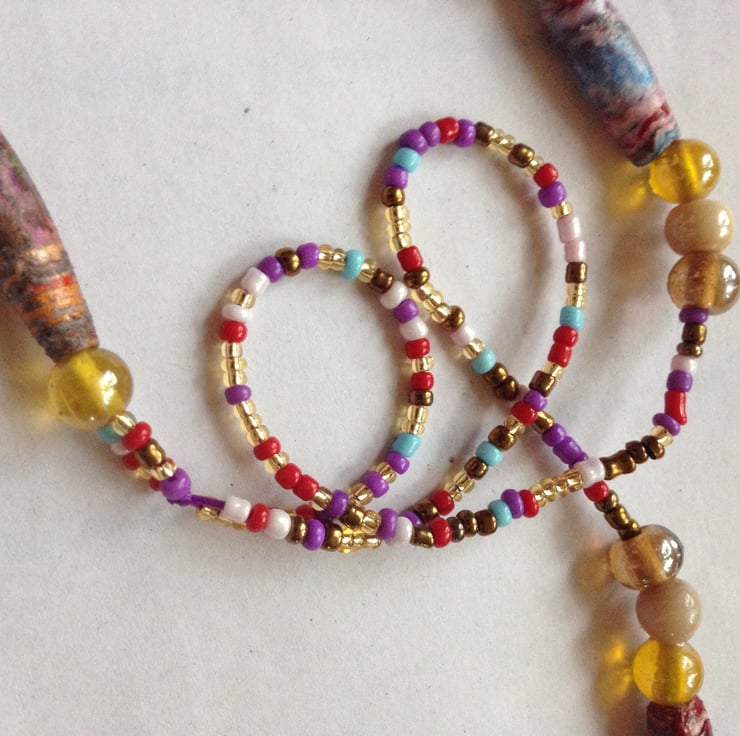 Agate style papercraft Pendant Necklace - Folksy