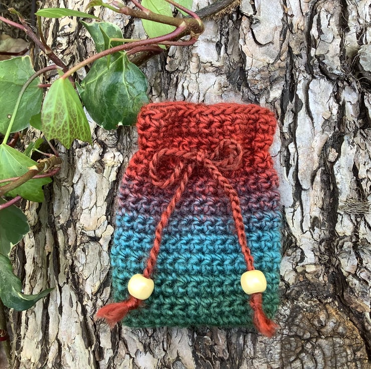 Small Crocheted Bag Pouch for Crystals Dice Run... - Folksy