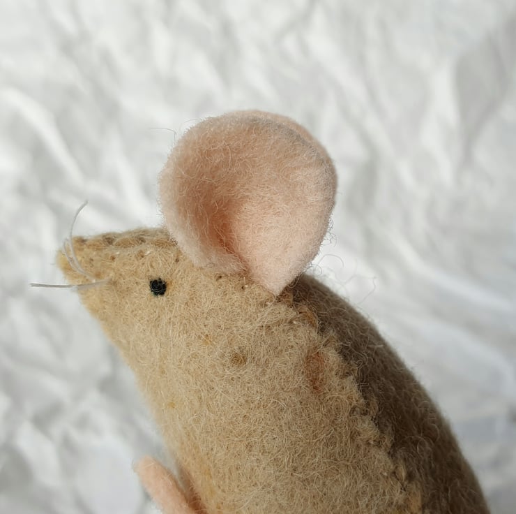 Upright Felt Mouse - Golden Brown - Folksy
