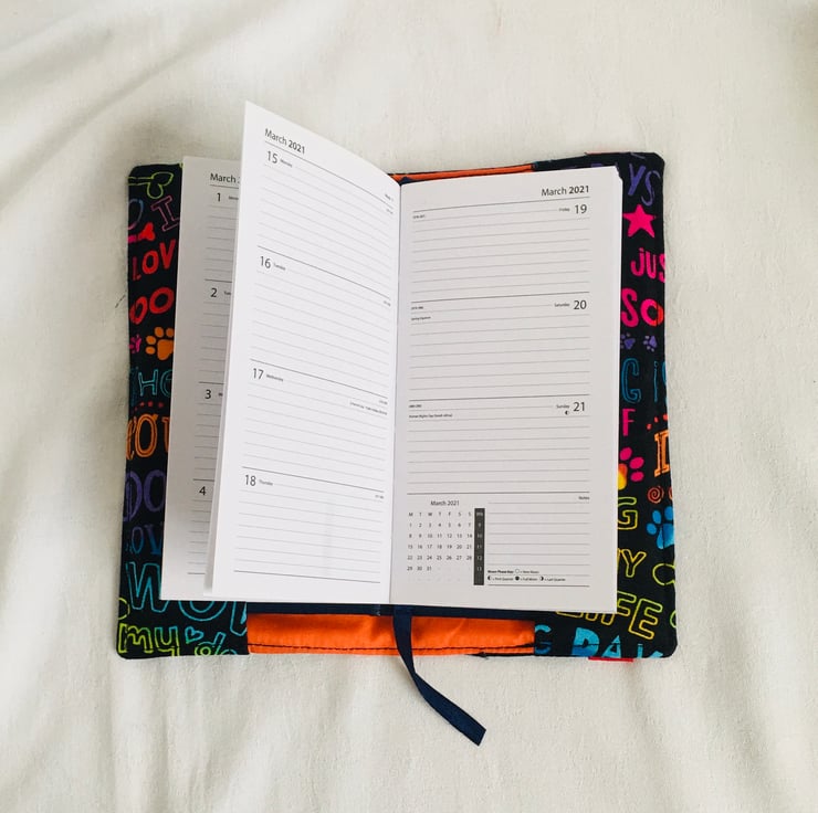 Slimline 2021 Diary, Fabric Covered Diary, Reus... - Folksy