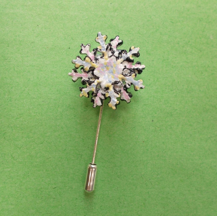 Winter SNOW FLAKE PIN Frozen Flower Wedding Lap... - Folksy