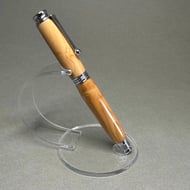 Wood turned Laburnum luxury pen and stand - Folksy