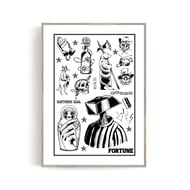Tattoo Art Print, Black & White Wall Art, T... - Folksy