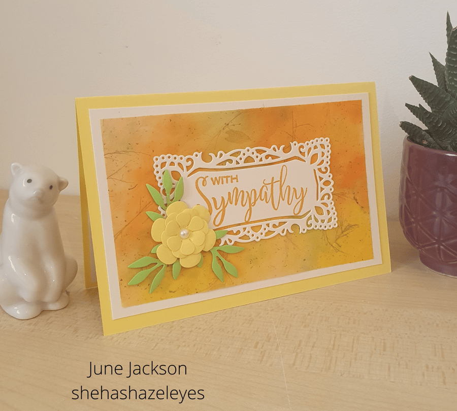 A floral die-cut sympathy card, die cut sympath... - Folksy