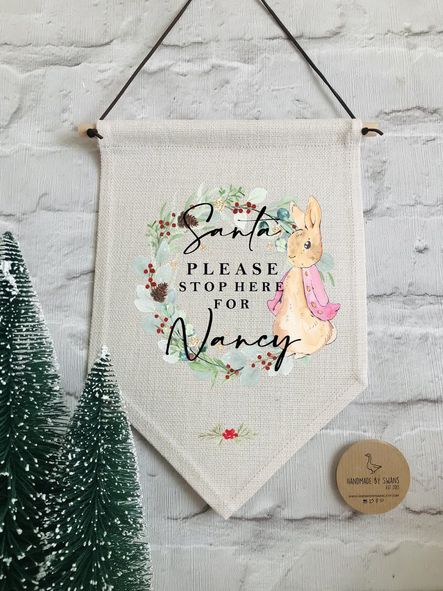 Personalised Santa please stop here for peter r... - Folksy