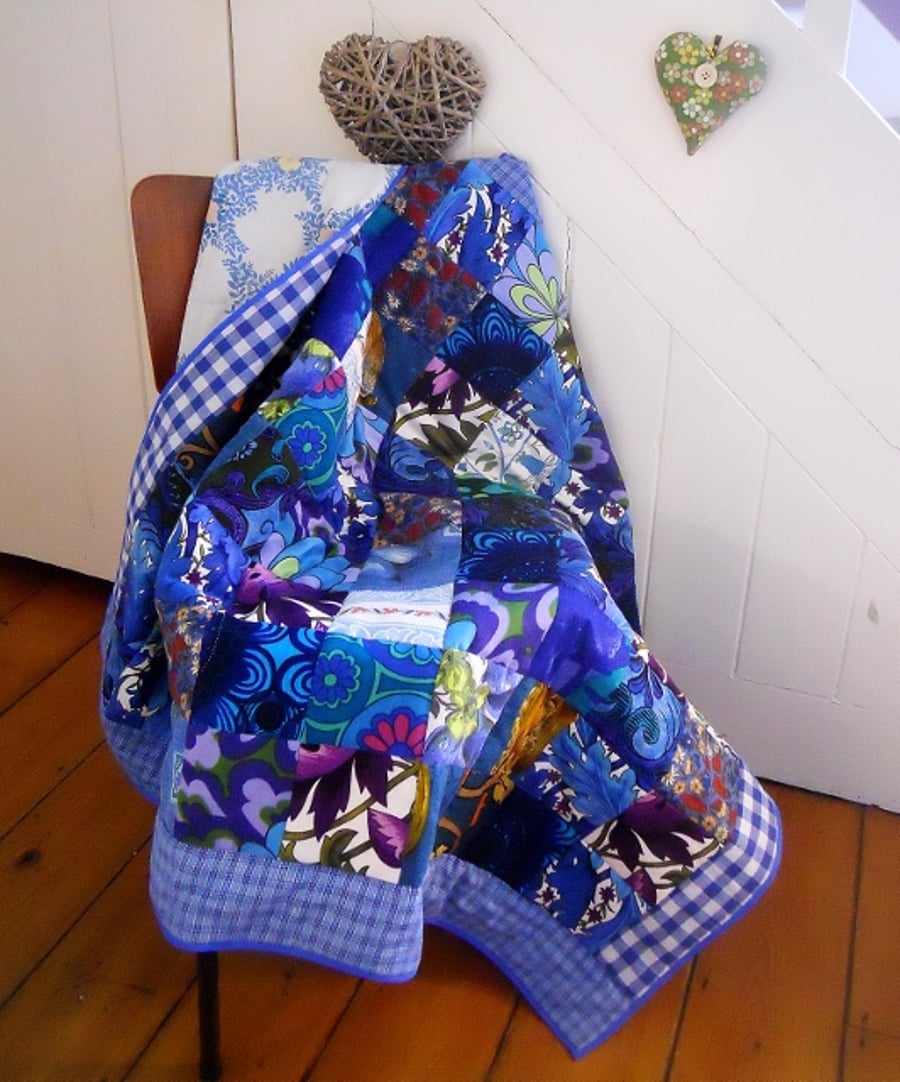 Patchwork Quilt in Vintage Fabric - Folksy