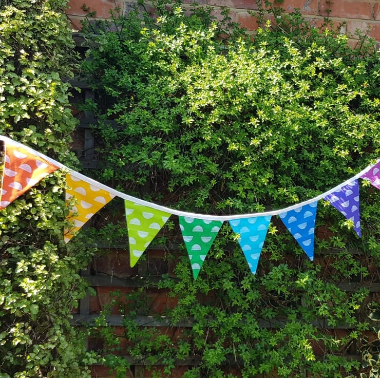 Rainbow bunting in a bag - Folksy