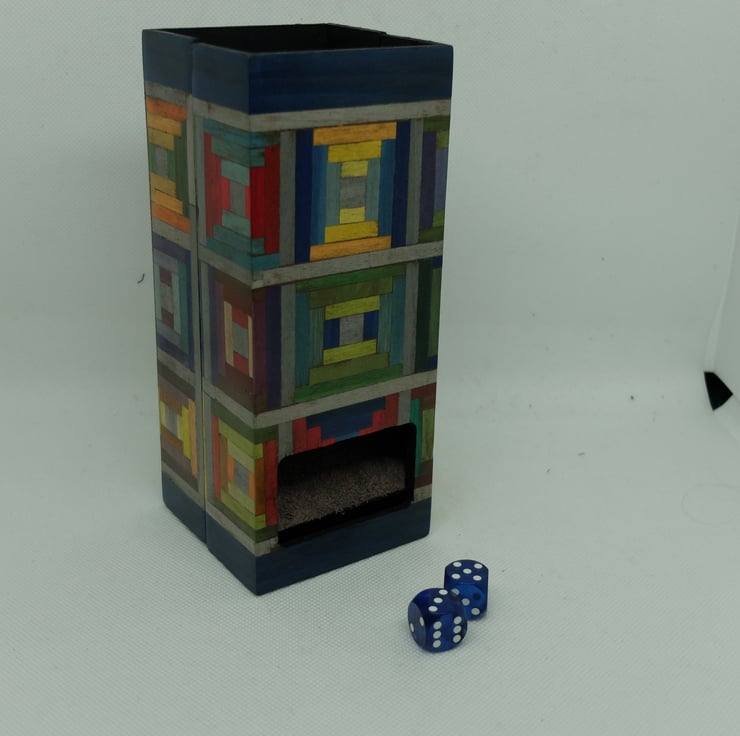 Hand veneered large Baffle box, Log Cabin Patch... - Folksy