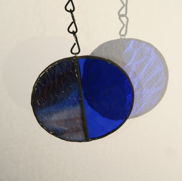 Stained Glass string of hanging semicircles dec... - Folksy