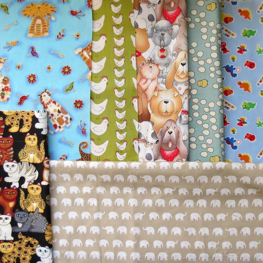 Fabric destash! A bundle of 7 good size pieces... - Folksy