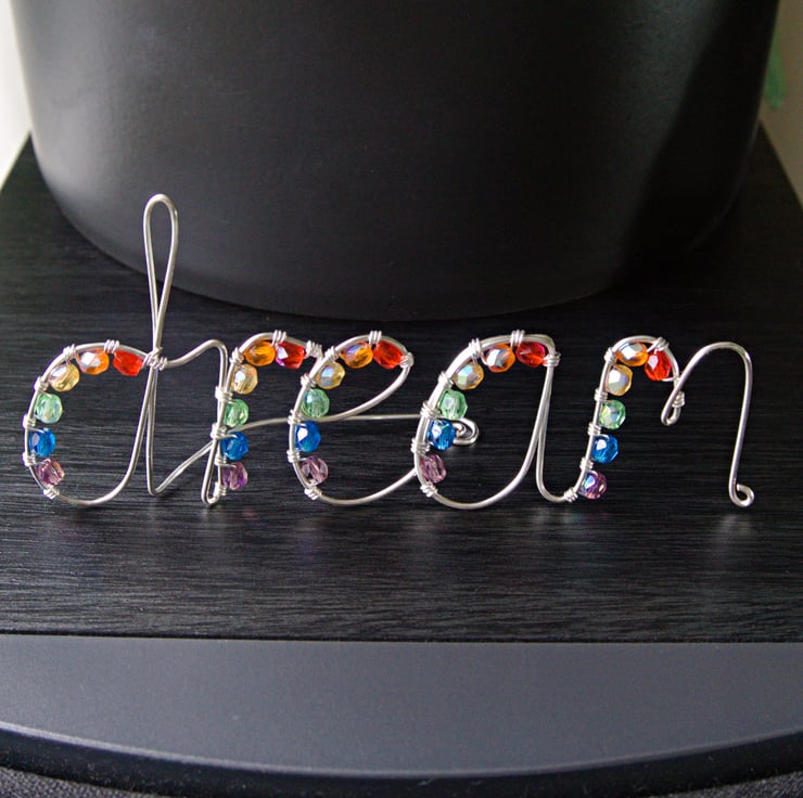 Rainbow Dream - Freestanding Wire Writing Decor... - Folksy