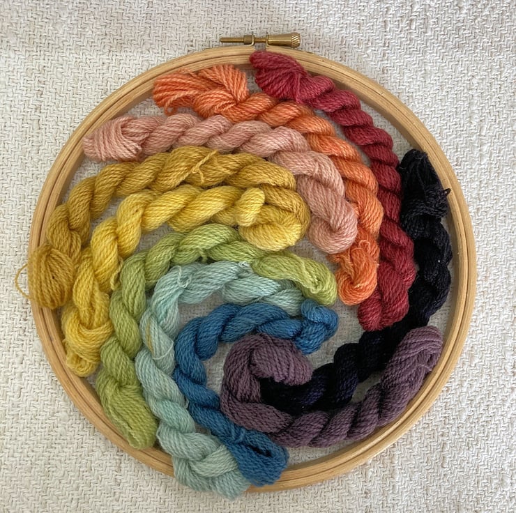 Rainbow CREWEL Plant Dyed Wool Embroidery Yarn ... - Folksy