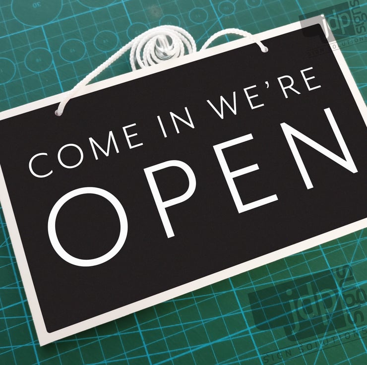 COME IN WE'RE OPEN - BACK IN 2 MINUTES 3MM RIGI... - Folksy