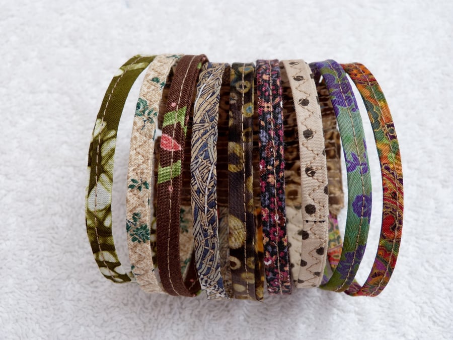 Fabric Bracelet in Browns. Medium to Large Size... - Folksy