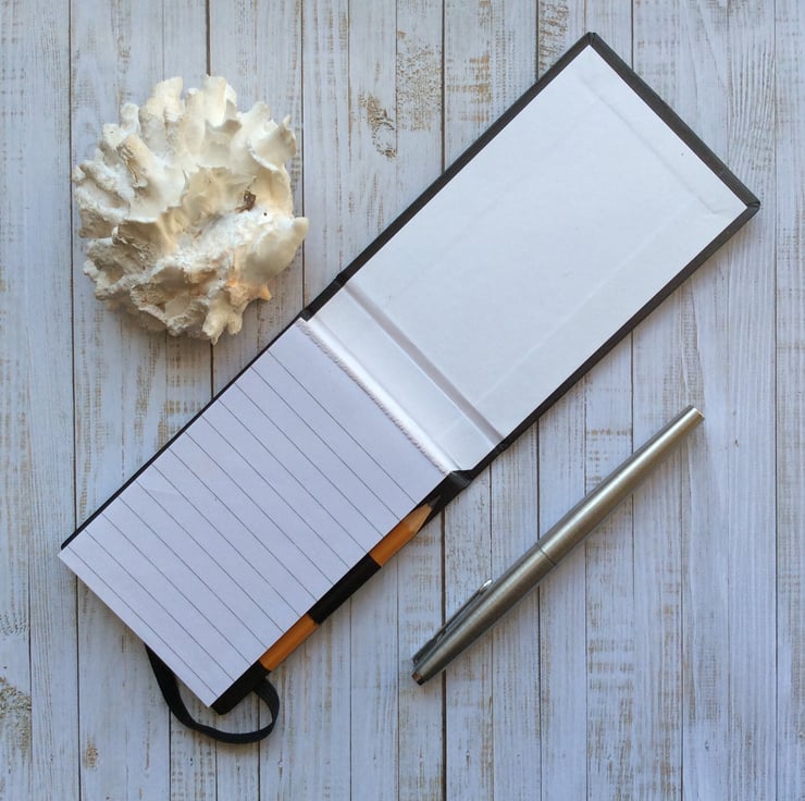 Embroidered seascape pocket notebook. - Folksy