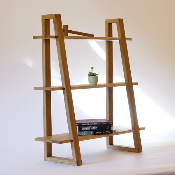 Hand Made Solid Oak Ladder Shelves - Folksy
