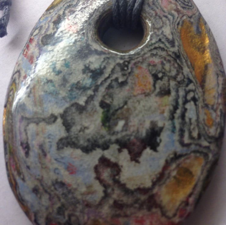 Agate Effect Papercraft Pendant Necklace - Folksy