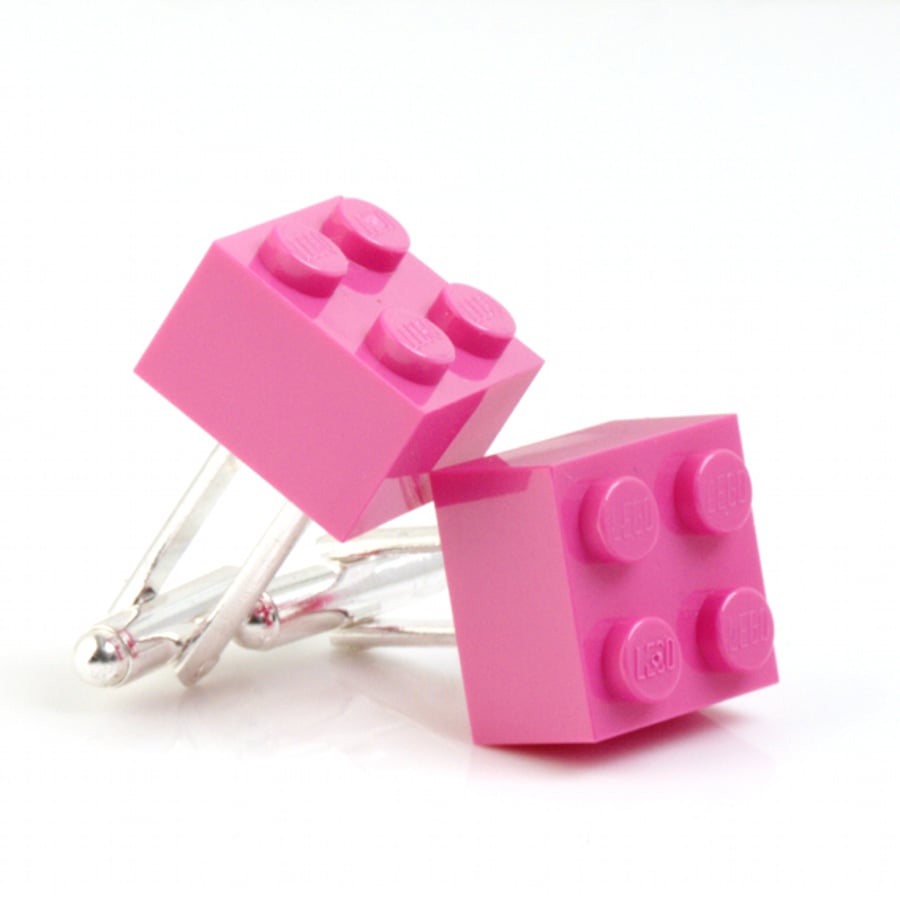 Lego Pink Brick Cufflinks - Folksy