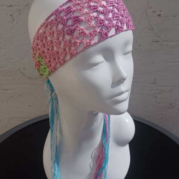 Summer head scarf, beach headband, multicolour ... - Folksy