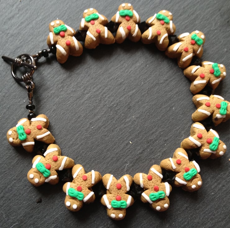 Gingerbread Men Bracelet - Folksy