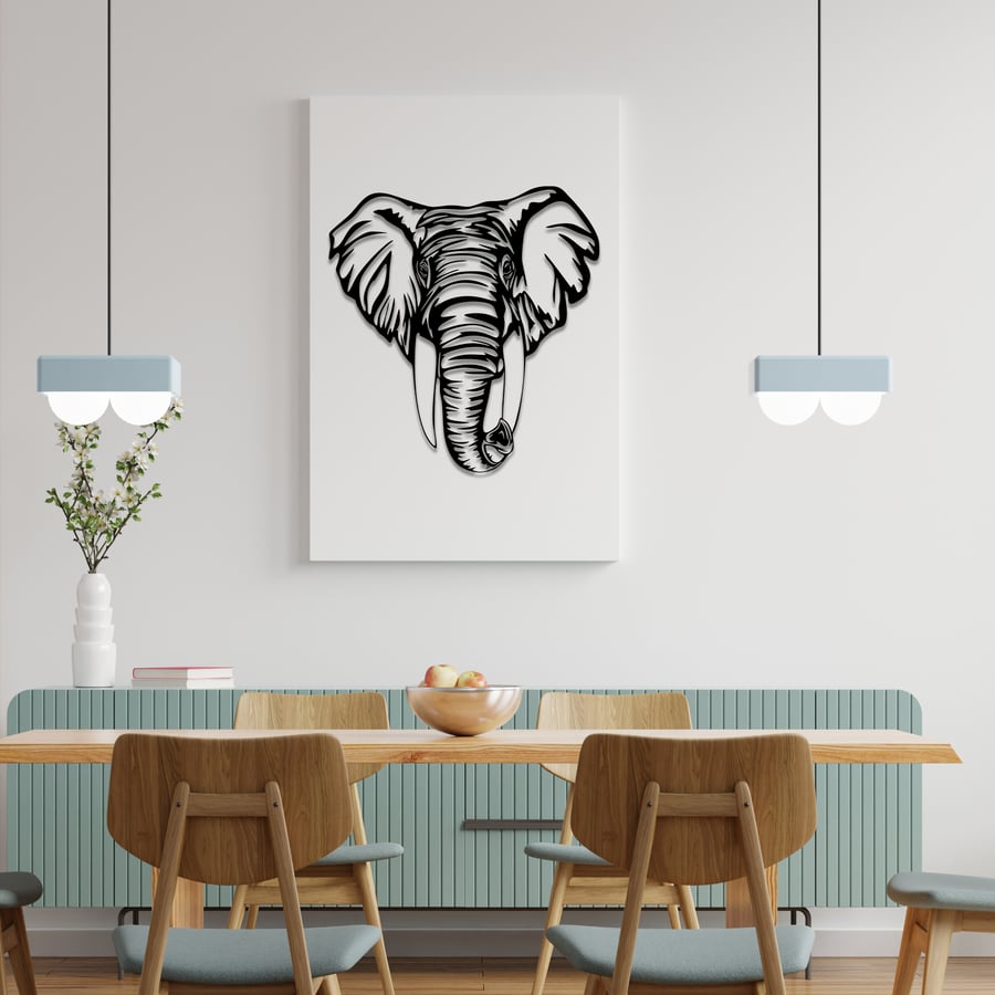 Majestic Wooden Elephant Art, Rustic Decor, Liv... - Folksy