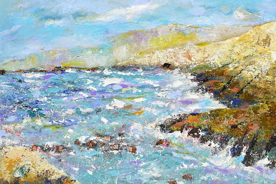 An Abstract Painting of Rough Seas at Mallaig. ... - Folksy