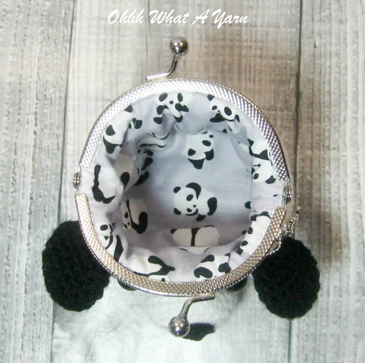 Crochet panda purse, crochet purse, coin purse,... - Folksy