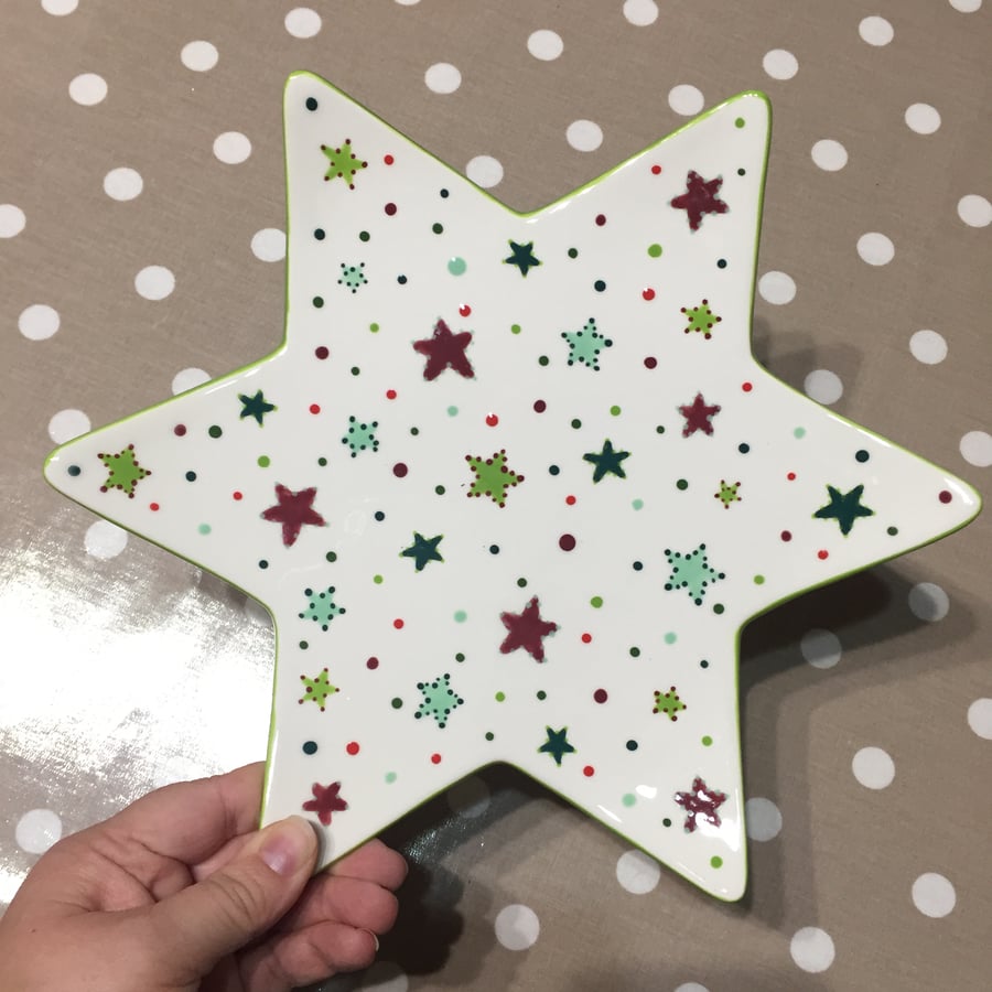 SALE Ceramic Star Plate - Folksy