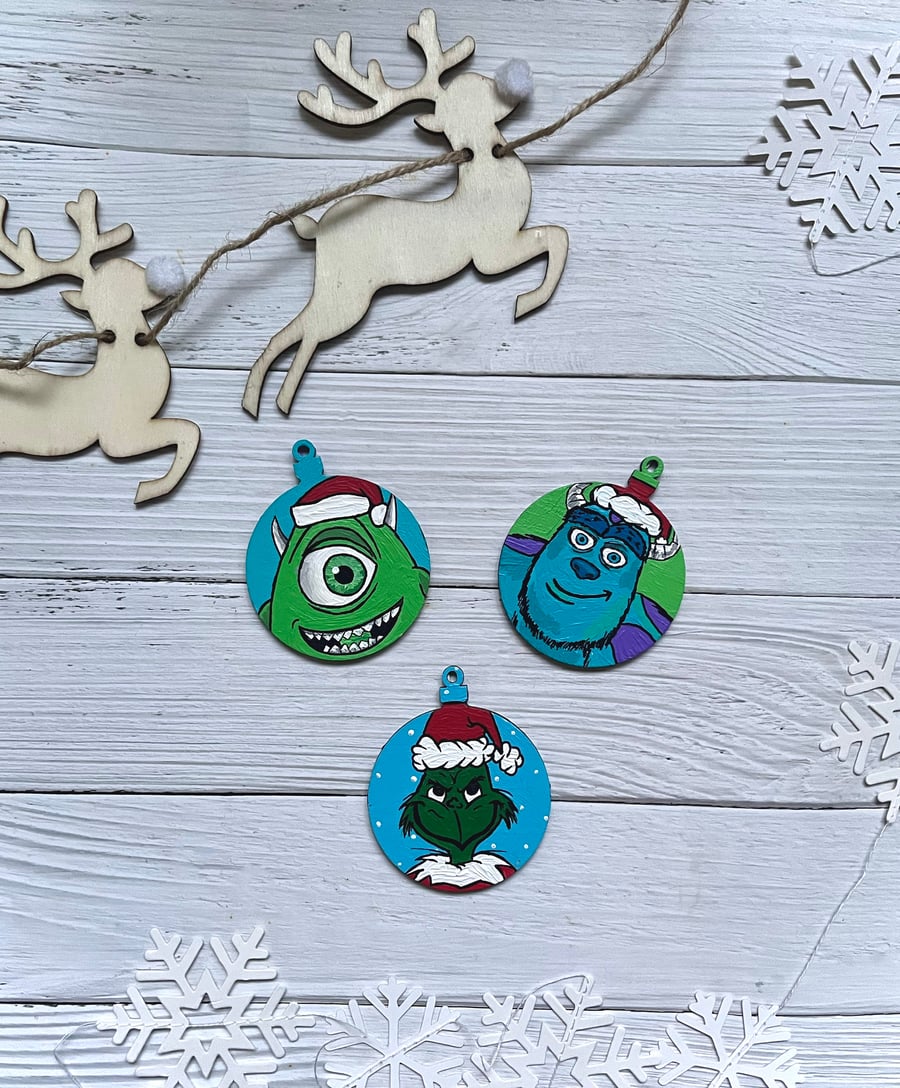 Monster Grinch Baubles - Folksy