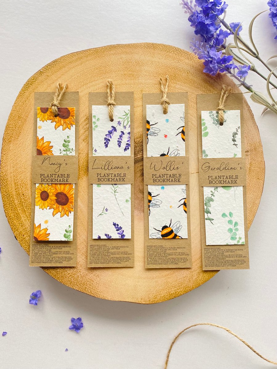 Wildflower seeds plantable bookmark - personali... - Folksy