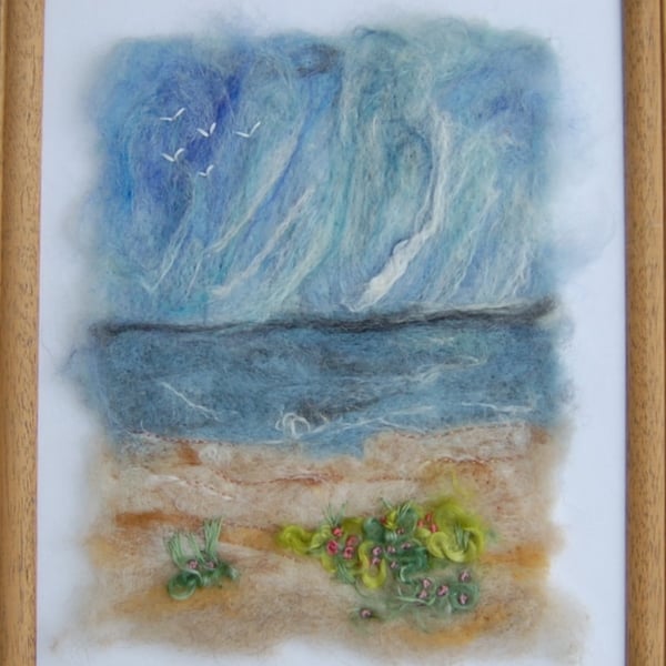 Needle felted and hand embroidered wool picture... - Folksy