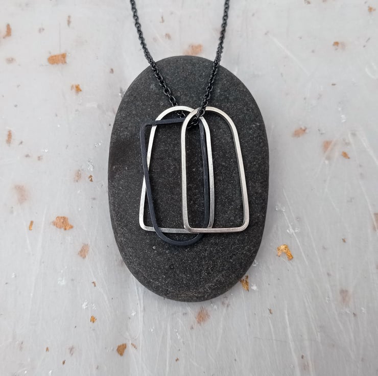 recycled sterling silver arched loop necklace -... - Folksy