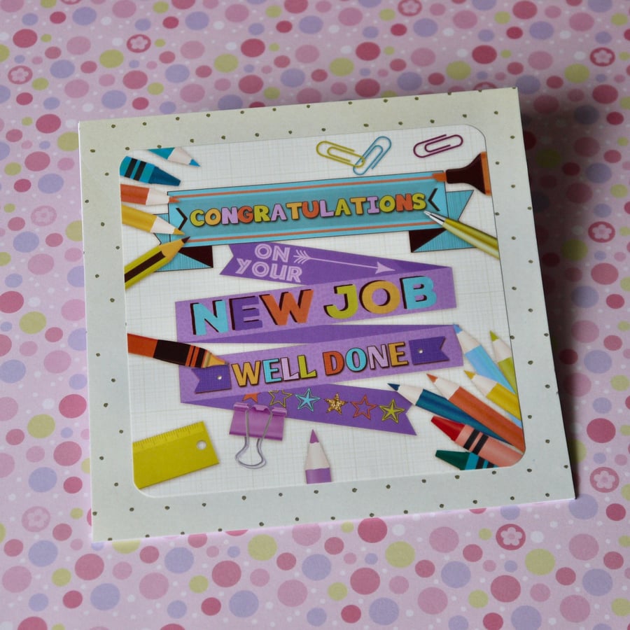 Congratulations On Your New Job Card, Good Luck - Folksy